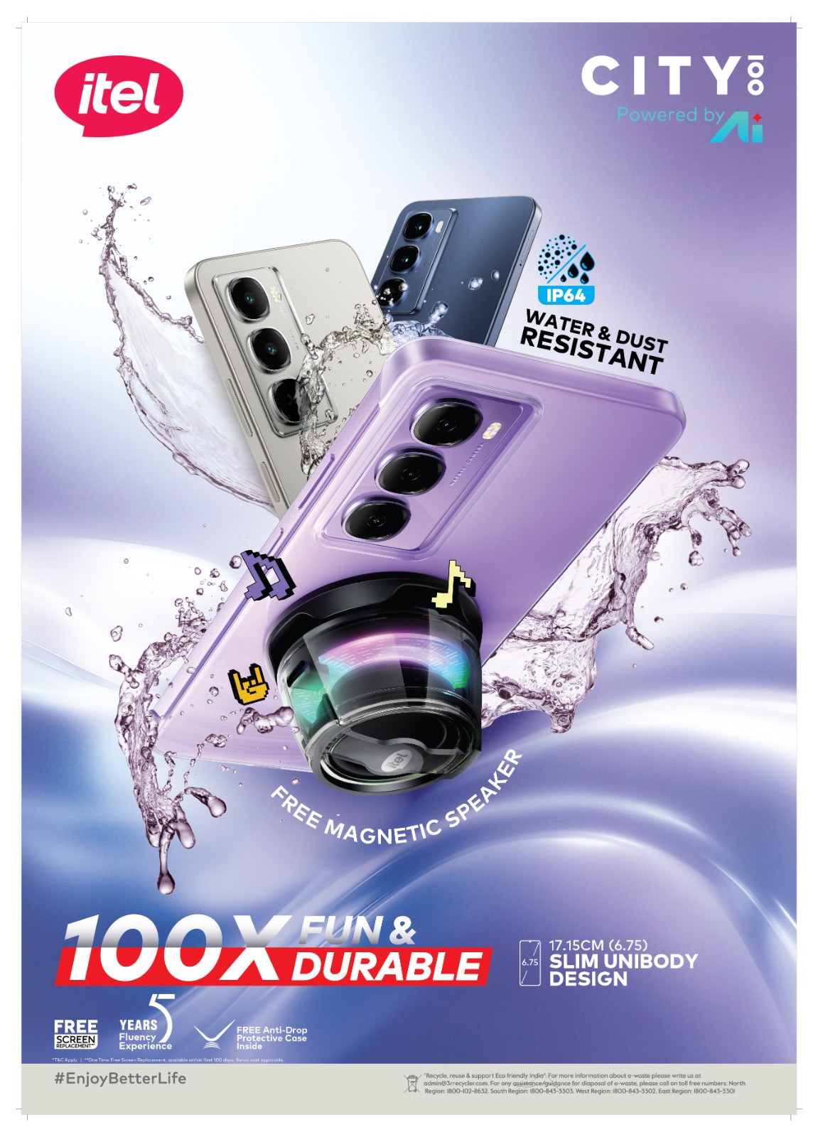 EarthAndroiditel Launches City 100 Smartphone with IP64 Protection and ...